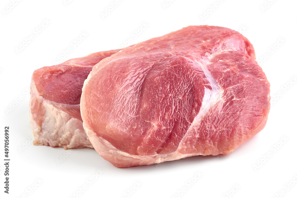 Pork shoulder blade, isolated on white background. High resolution ...