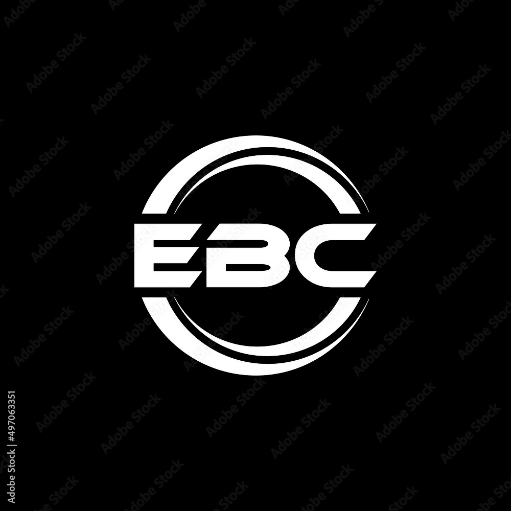 EBC letter logo design with black background in illustrator, vector ...