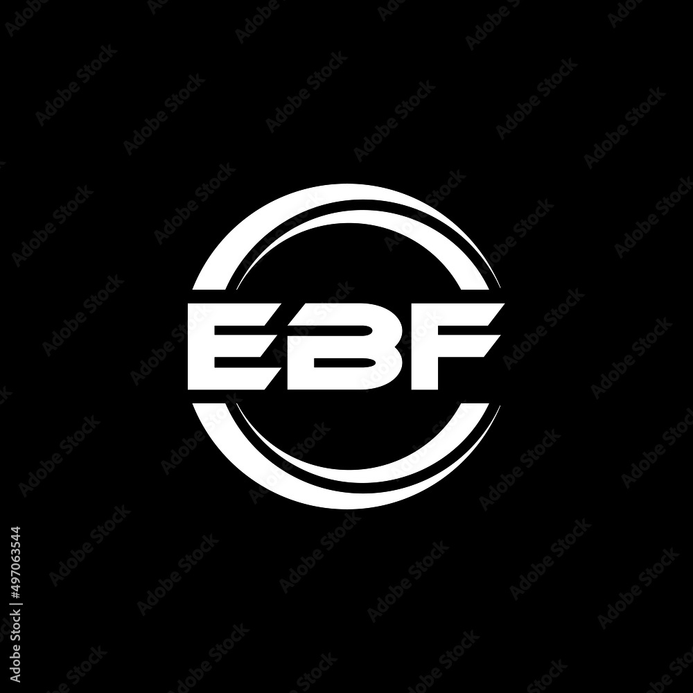 EBF letter logo design with black background in illustrator, vector ...