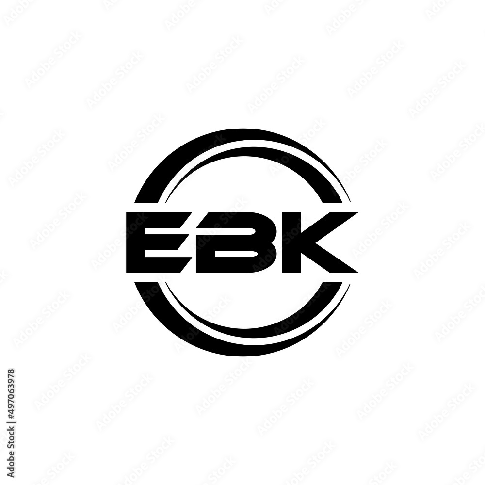 EBK letter logo design with white background in illustrator, vector ...