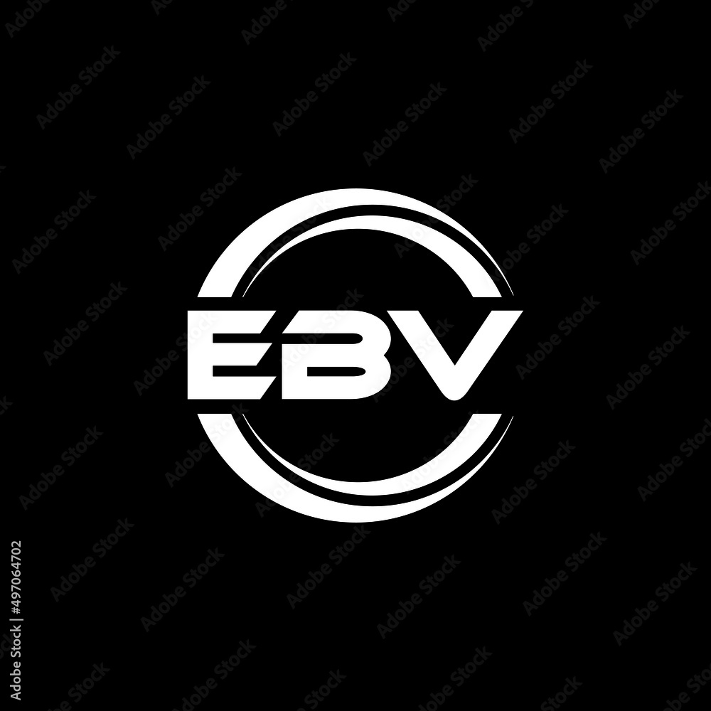EBV letter logo design with black background in illustrator, vector ...