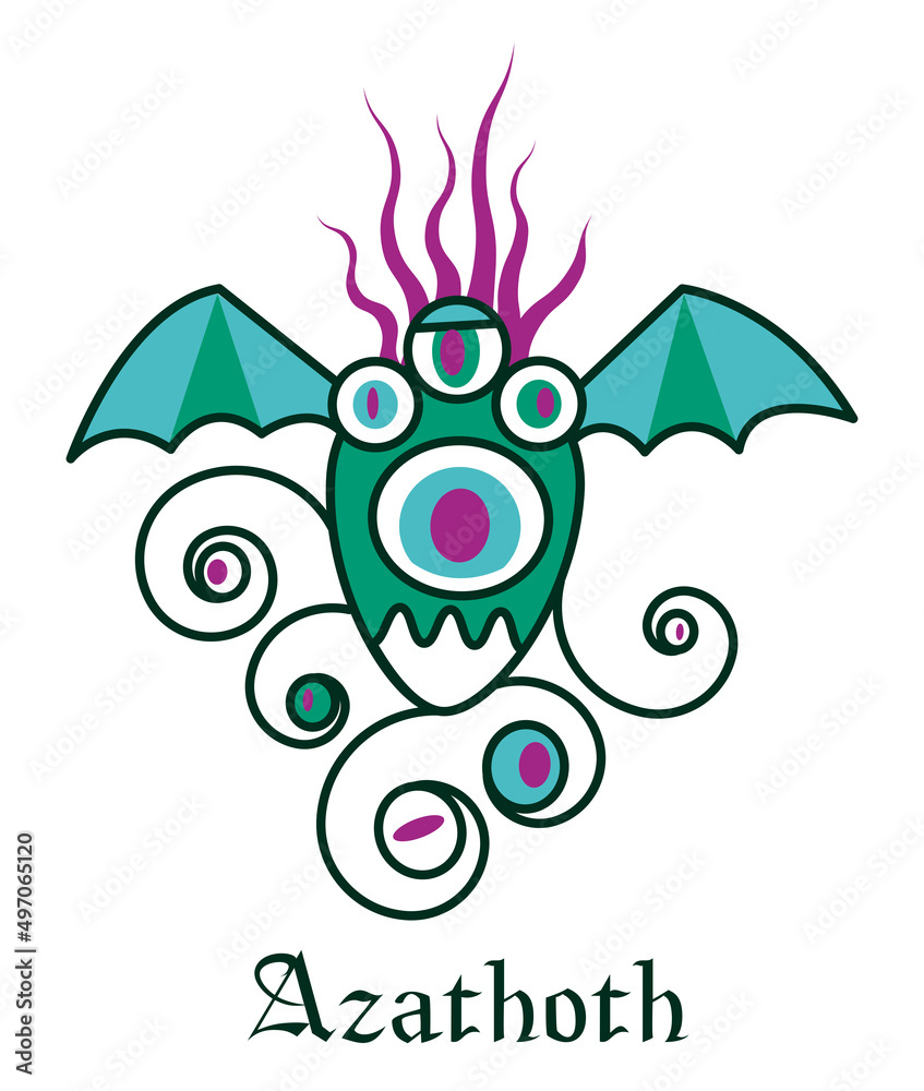 MONSTRE Lovecraft CTHULHU Azathoth œuf ailé grand ancien 2 Stock Vector ...