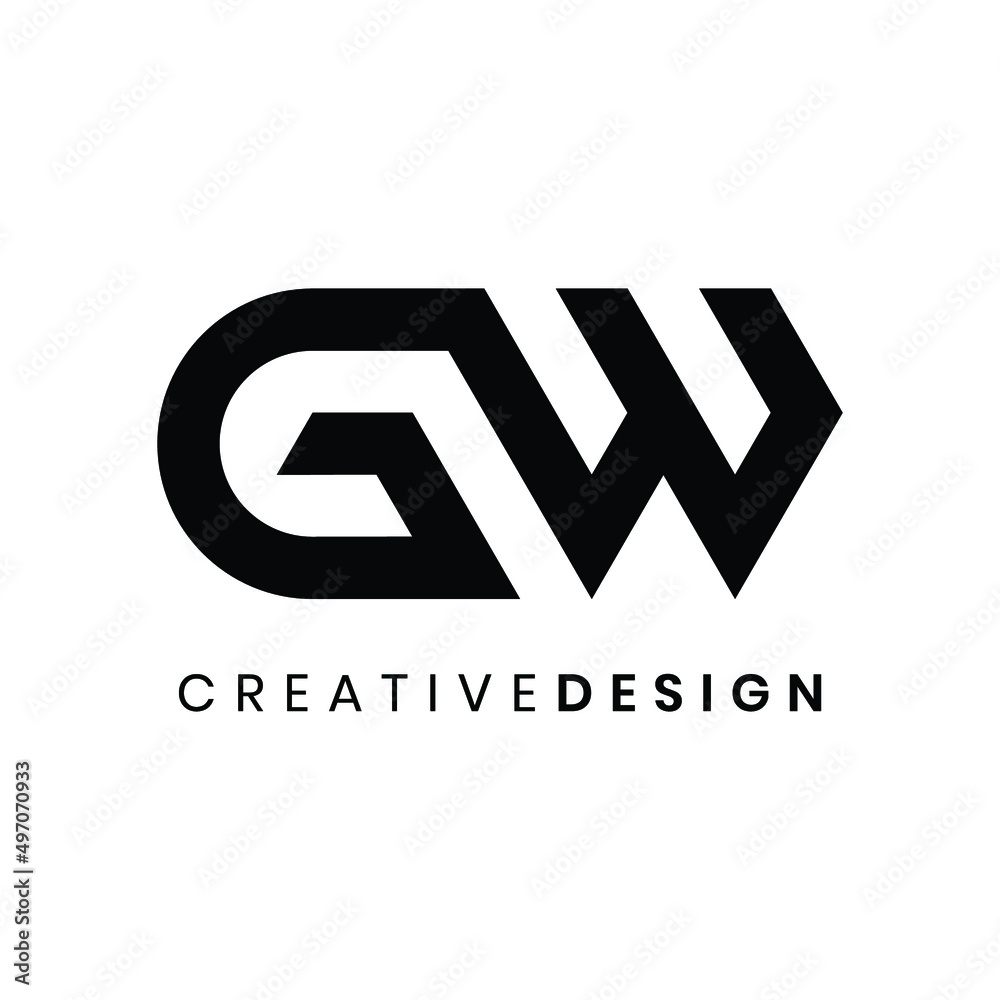 Creative modern letter GW logo design vector Stock Vector | Adobe Stock