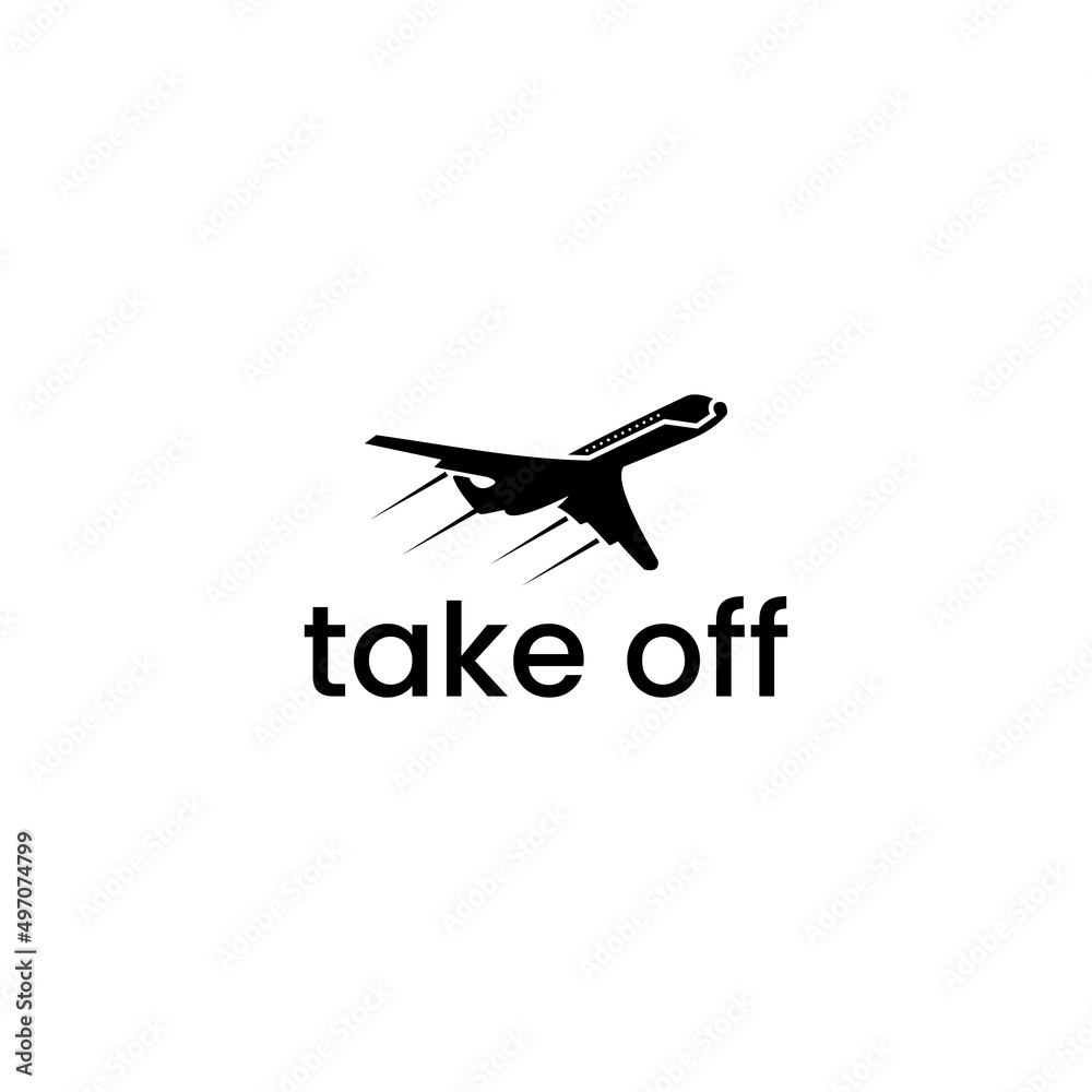 air plane take off logo design Stock Vector | Adobe Stock