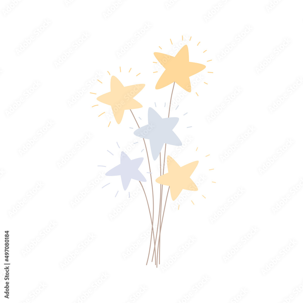 Bunch of cute stars. Cosmic flowers bouquet. Fairy stars bunch vector ...
