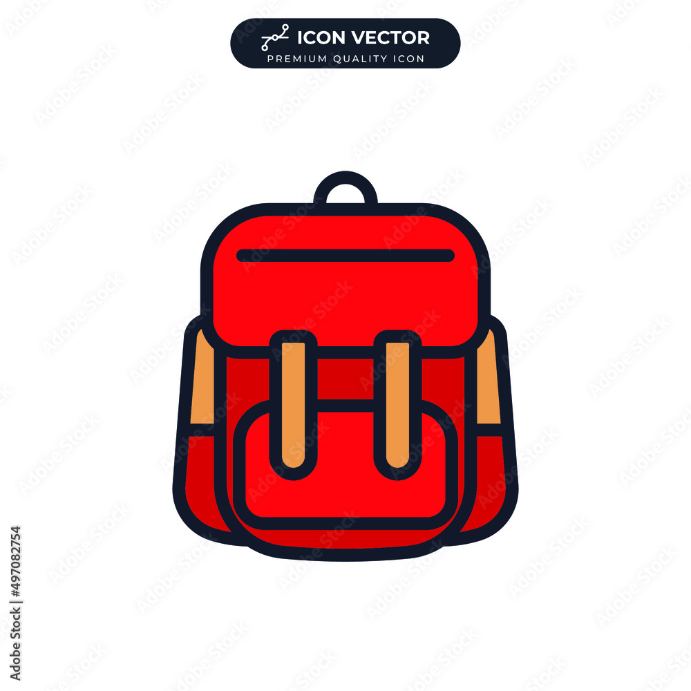 backpack icon symbol template for graphic and web design collection ...