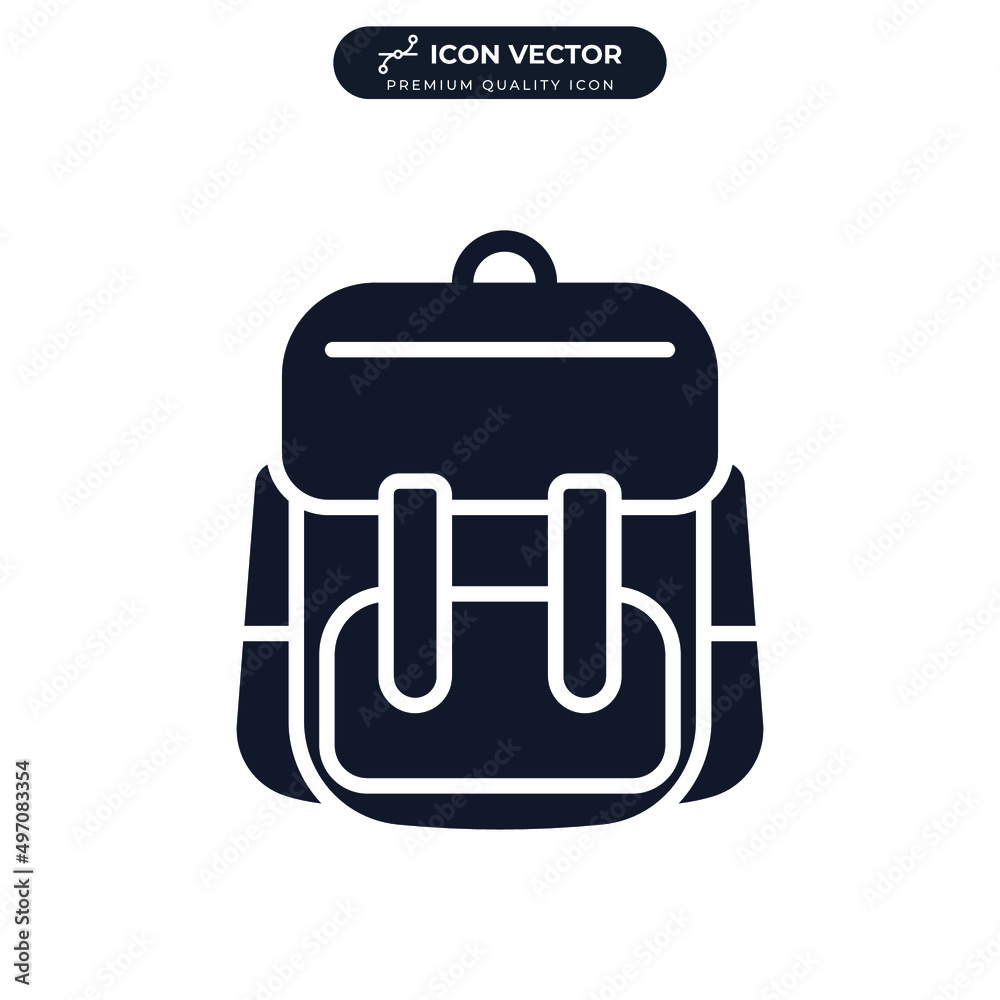 backpack icon symbol template for graphic and web design collection ...