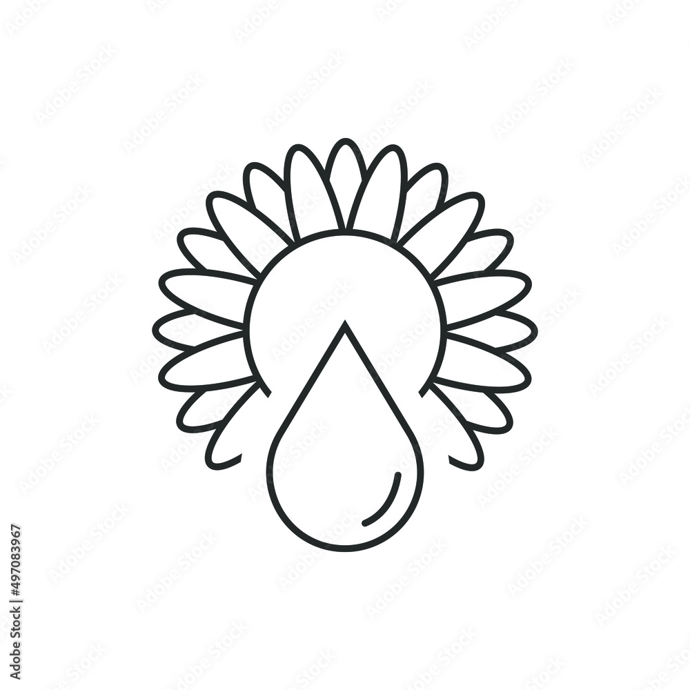 Sunflower oil icon line style isolated on white background. Vector ...