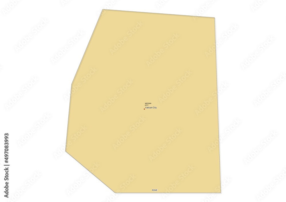 Isolated map of Vatican with capital, national borders, important ...