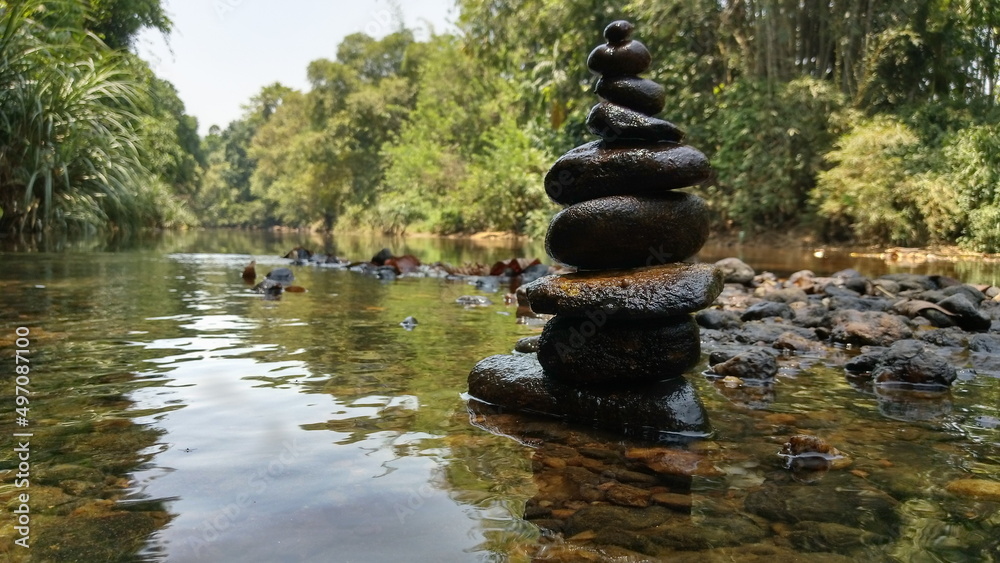 River Rock Tower | Stone cairns, River rock / KURU GAGA / RATHNAPURA ...