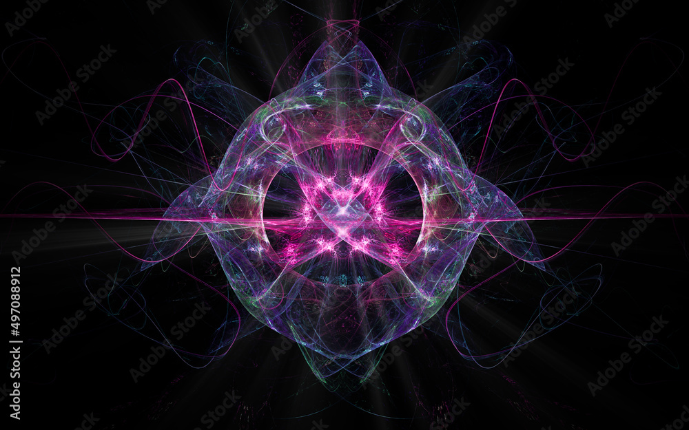 abstract illustration of a computer generated fantastic flower of ...
