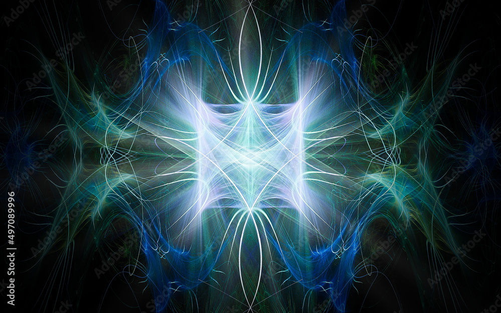 abstract illustration of a computer generated fantastic flower of ...