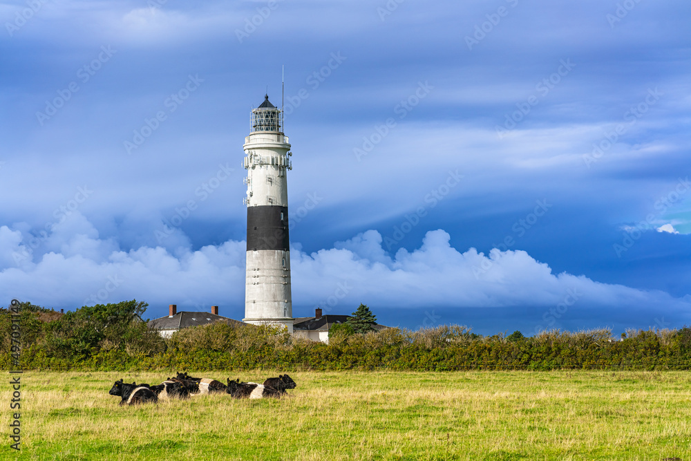 Island of Sylt, Germany. The historic lighthouse of Kampen, also called ...