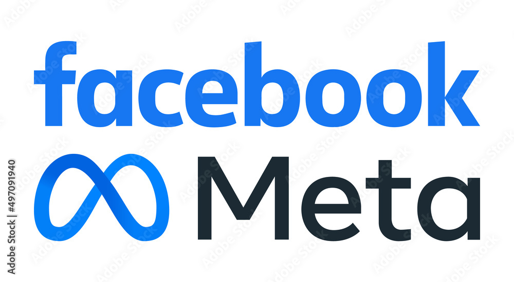 Meta and Facebook logos, vector illustration. Social media giant ...
