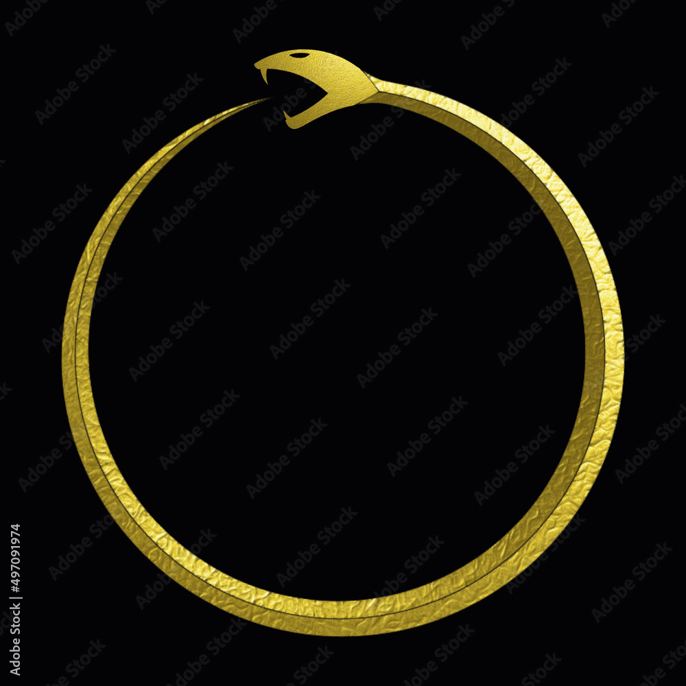 Ouroboros Infinity Symbol Golden 3D Stock Vector | Adobe Stock