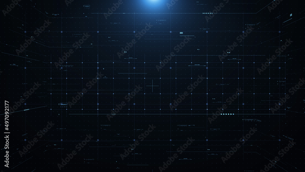 HUD Blue Flare Screen Digital Information Data Monitoring System ...