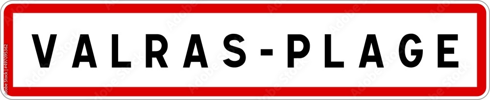 Panneau entrée ville agglomération Valras-Plage / Town entrance sign ...