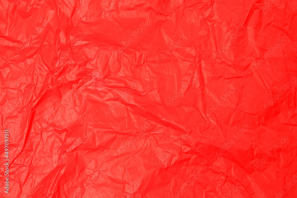 Red paper wrinkled poster template , blank glued creased paper sheet ...