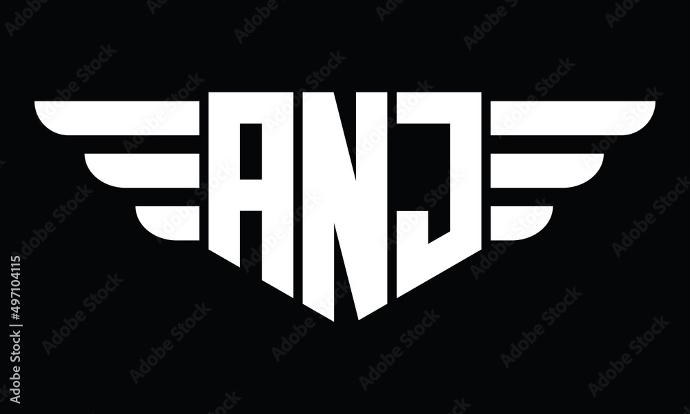 Vetor de ANJ geometric logo design vector template | monogram logo ...
