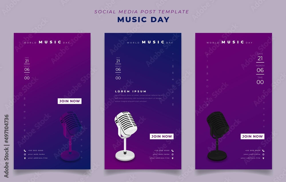 Set of social media post template in portrait background for world ...