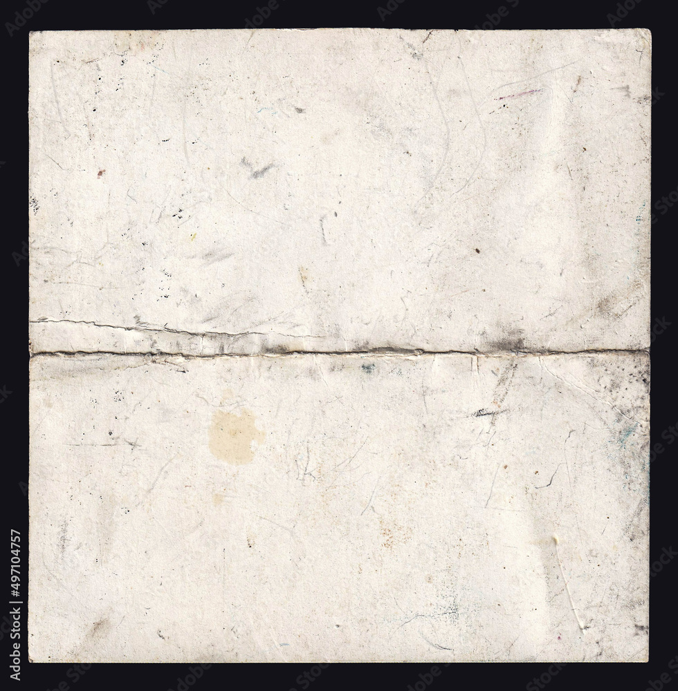 Old Empty Aged Damaged Paper Cardboard Photo Card Isolated on Black ...