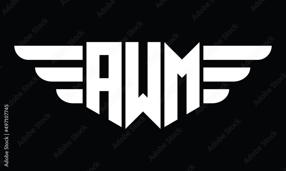 AWM geometric logo design vector template | monogram logo | abstract ...