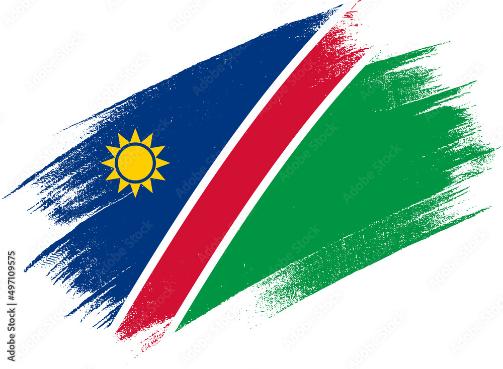 Namibia flag with brush paint textured isolated on png or transparent ...