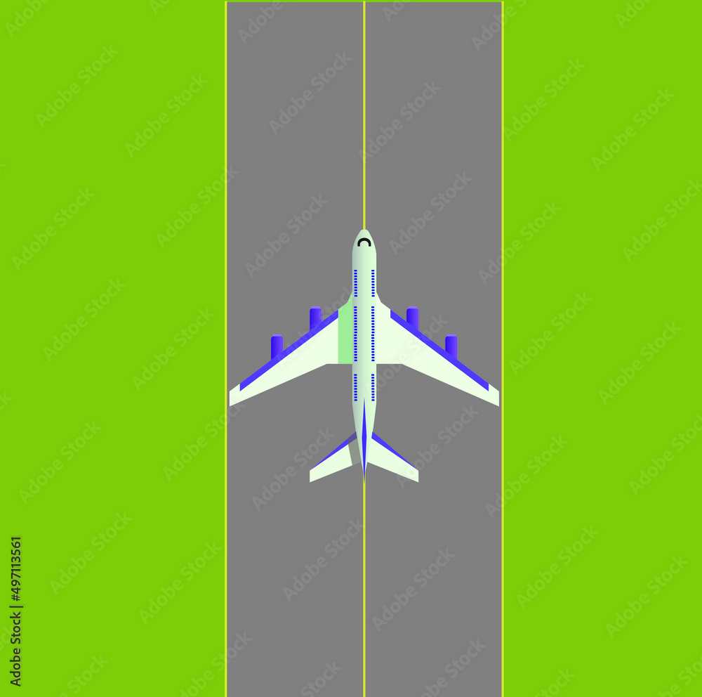 jet airplane , top view, minimalist vector illustration Stock Vector ...