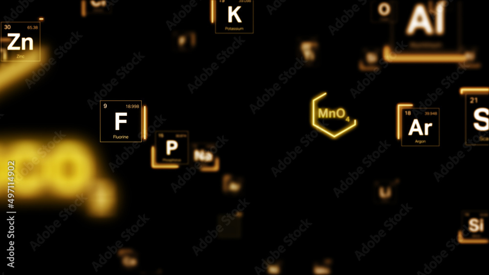 Periodic table of elements. Selective focus Stock Illustration | Adobe ...