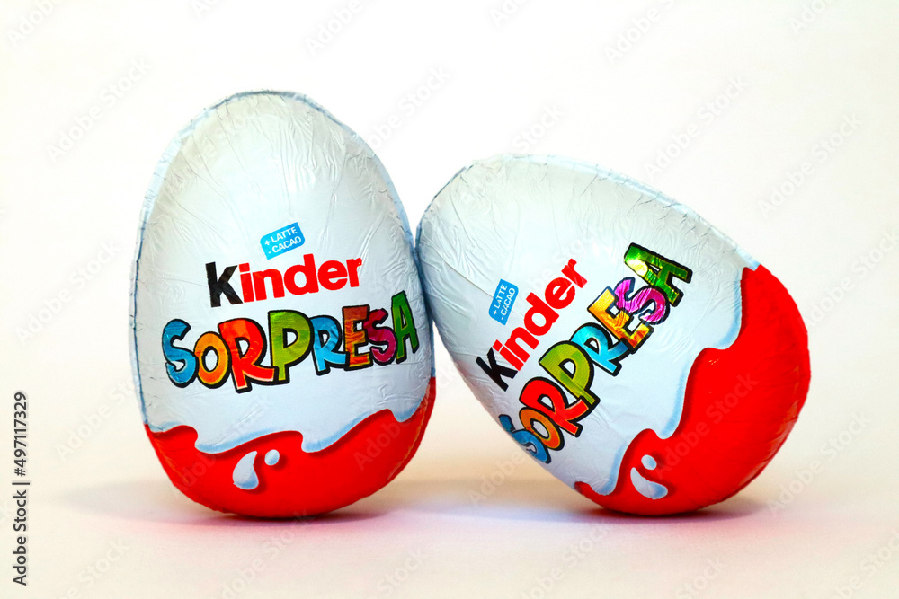 Italy – April 5, 2022: Kinder Surprise Chocolate Eggs. Kinder Surprise ...