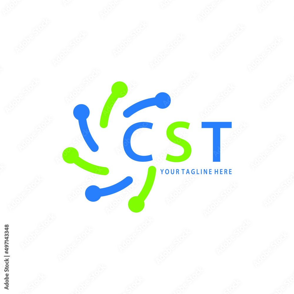 CST logo design initial creative letter on white background. CST vector ...