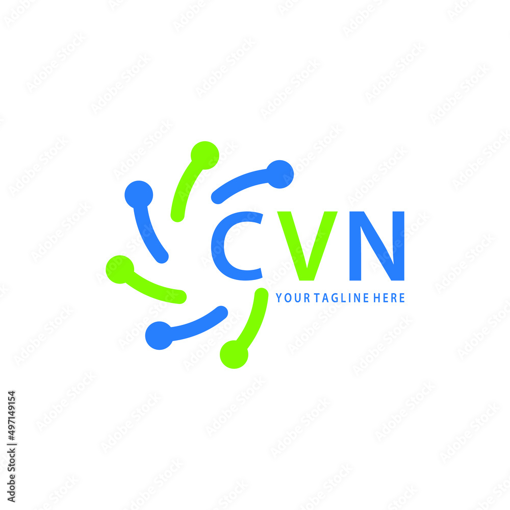 CVN logo design initial creative letter on white background. CVN vector ...