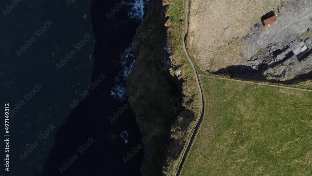 Cliffs of Moher from above. Line of rocks and ocean. Stock ビデオ | Adobe ...