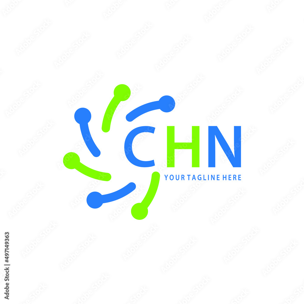 CHN logo design initial creative letter on white background. CHN vector ...