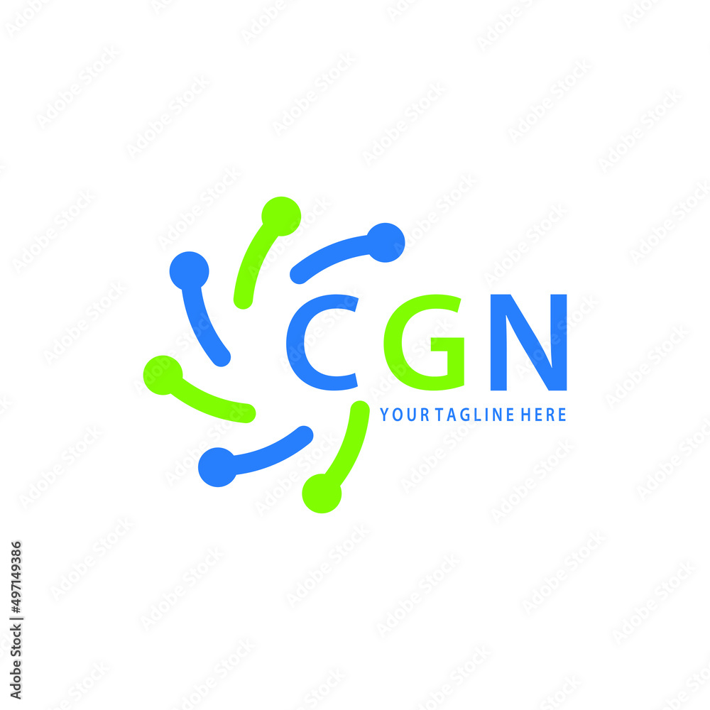 CGN logo design initial creative letter on white background. CGN vector ...