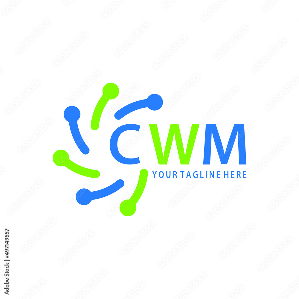 CWM logo design initial creative letter on white background. CWM vector ...