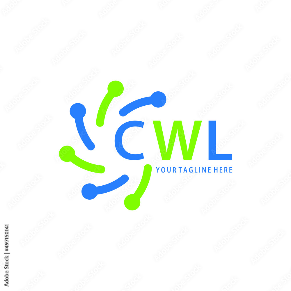CWL logo design initial creative letter on white background. CWL vector ...