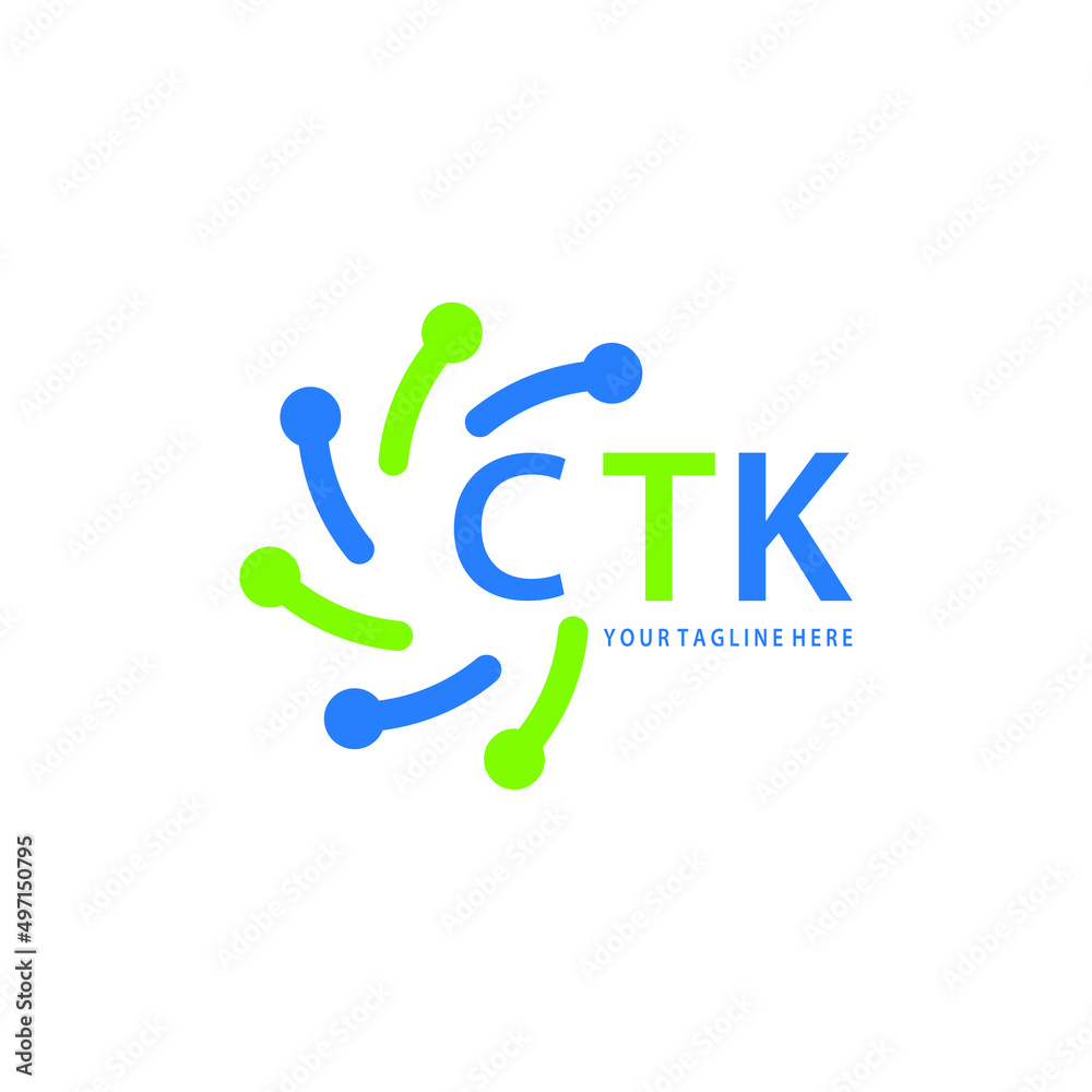CTK logo design initial creative letter on white background. CTK vector ...