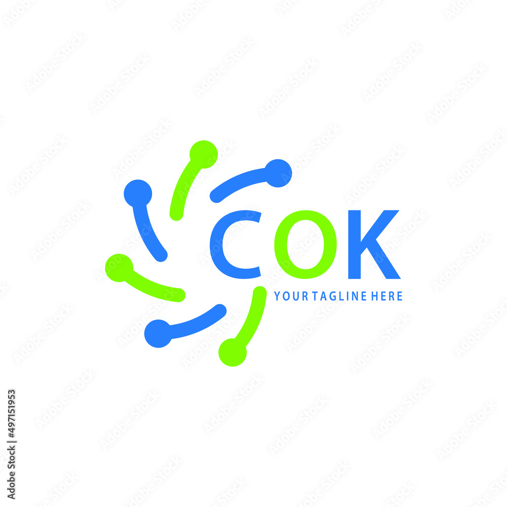 COK logo design initial creative letter on white background. COK vector ...