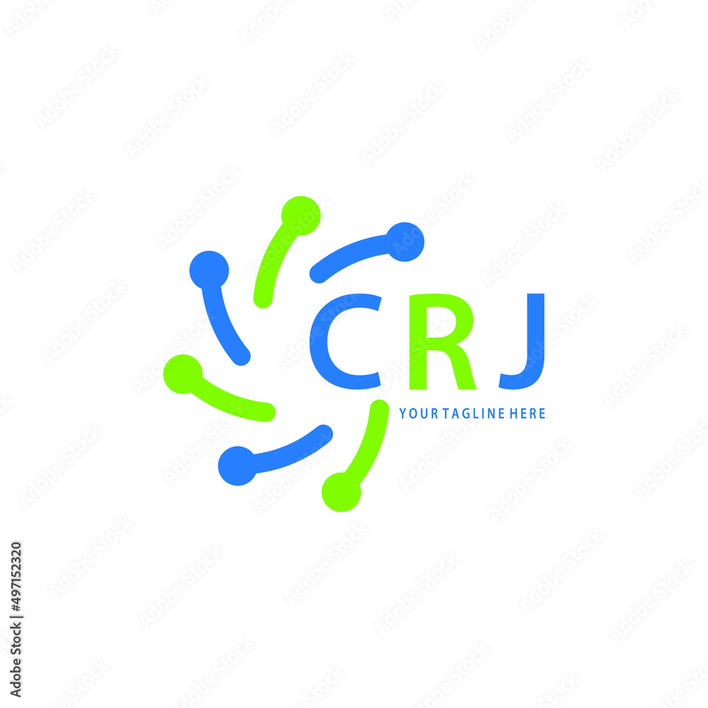 CRJ logo design initial creative letter on white background. CRJ vector ...