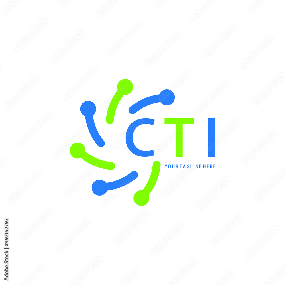 CTI logo design initial creative letter on white background. CTI vector ...