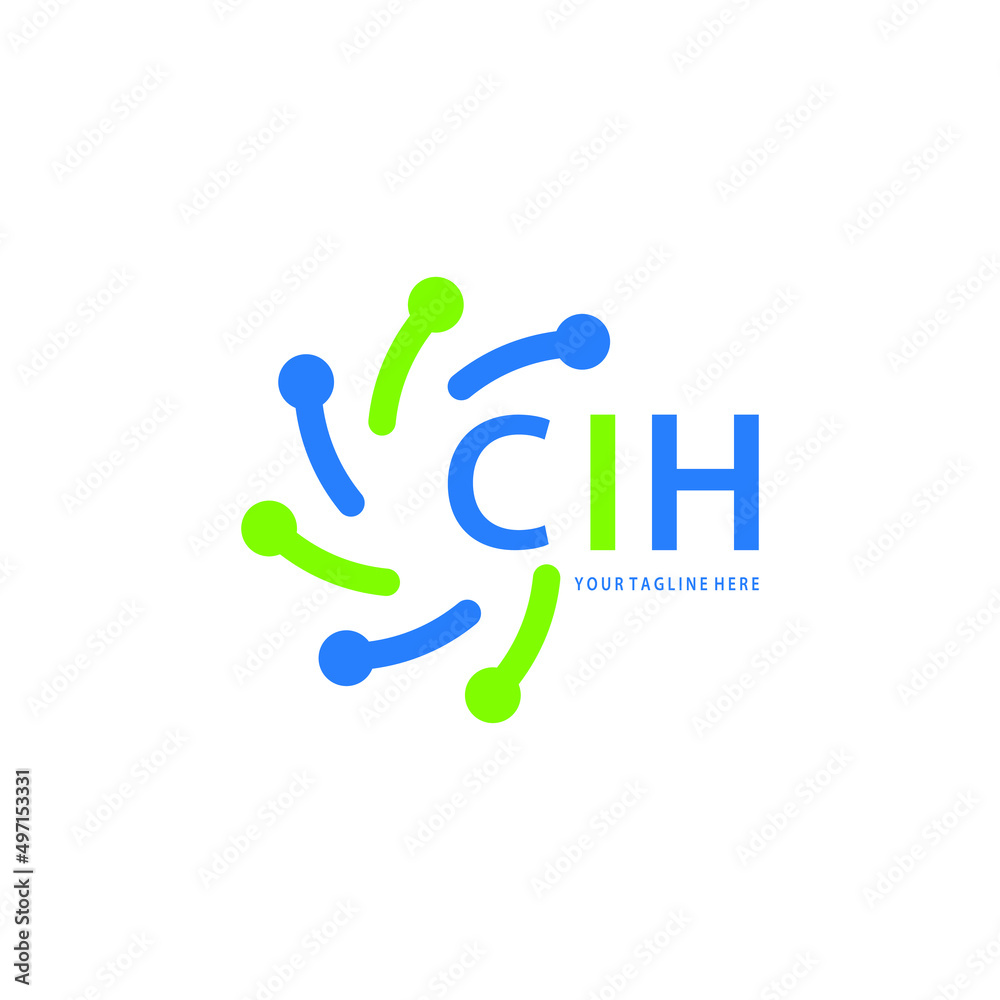 CIH logo design initial creative letter on white background. CIH vector ...