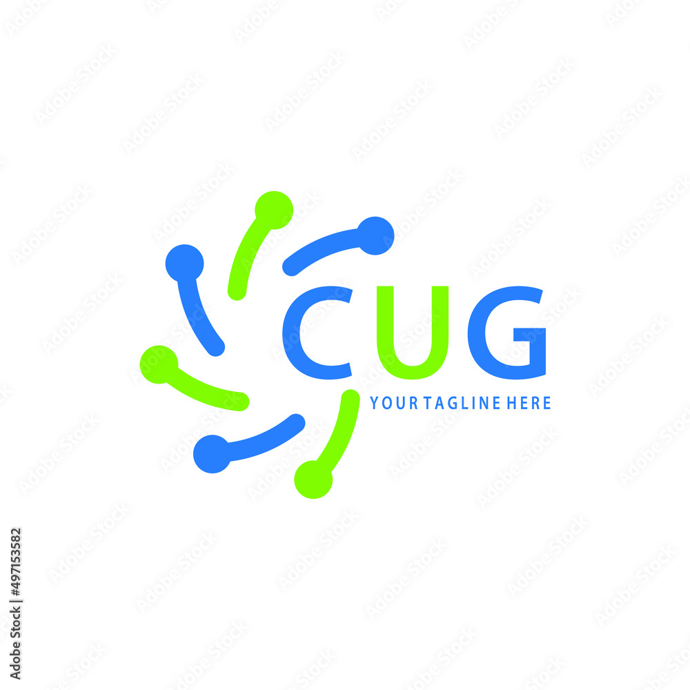 CUG logo design initial creative letter on white background. CUG vector ...