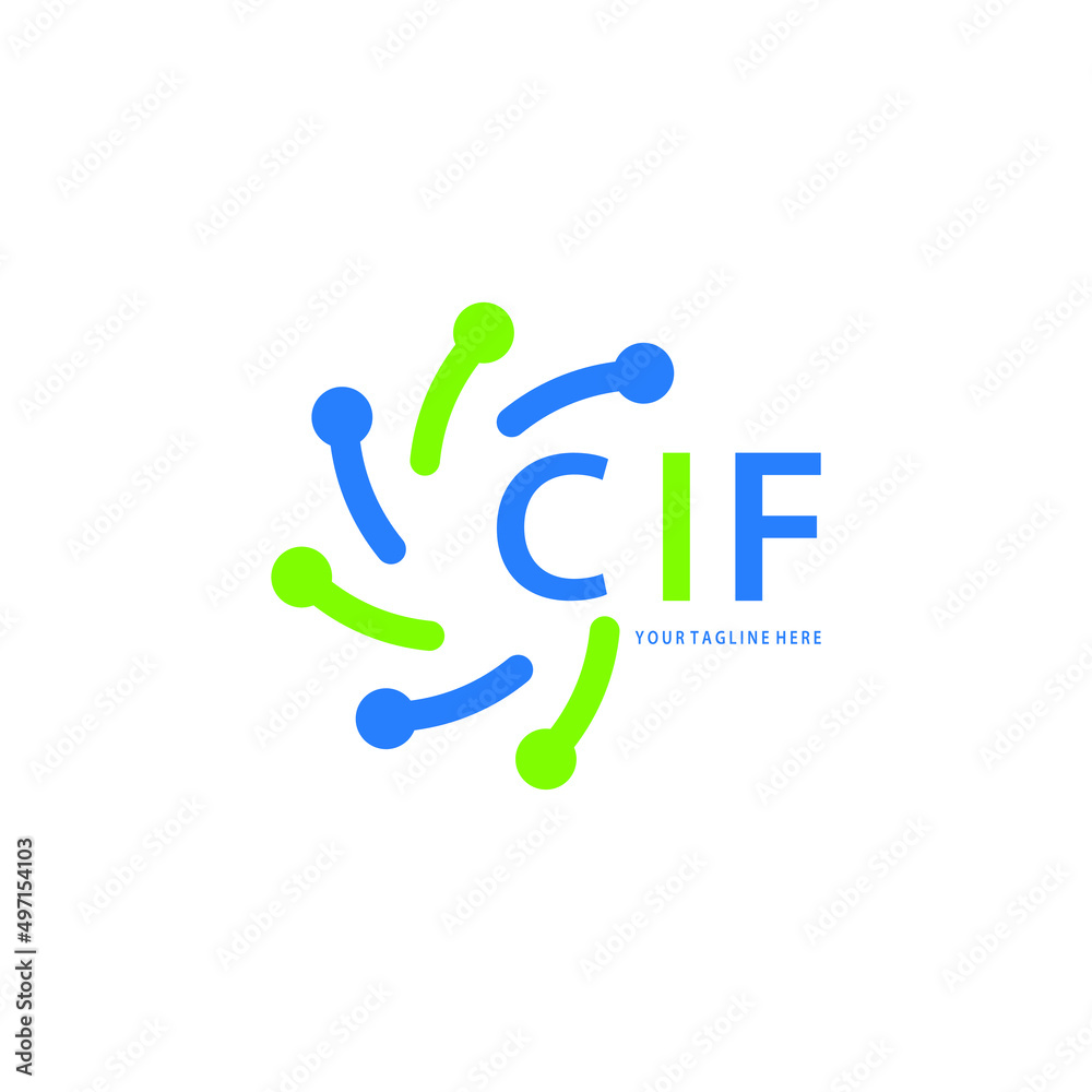 CIF logo design initial creative letter on white background. CIF vector ...