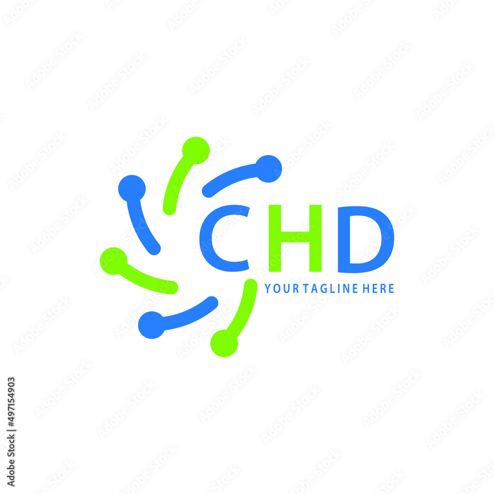 CHD logo design initial creative letter on white background. CHD vector ...