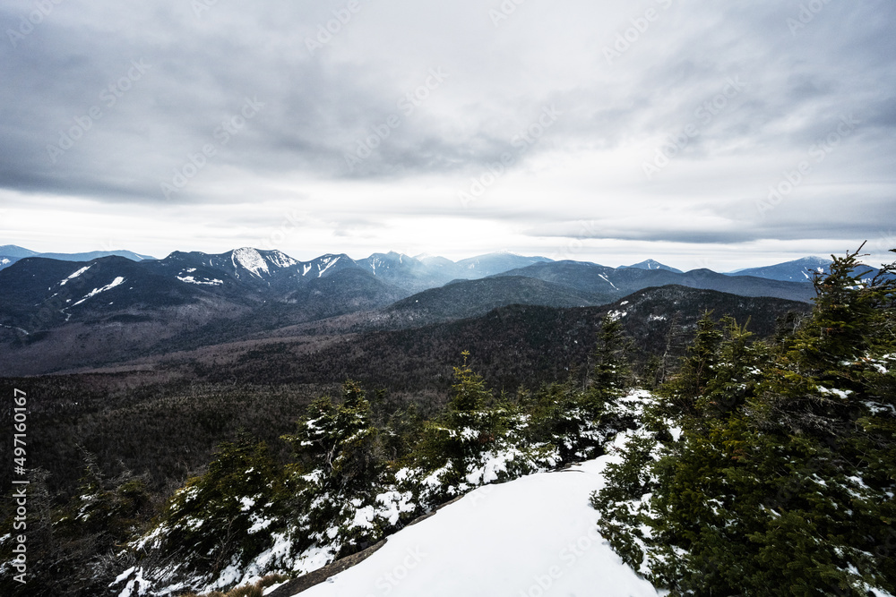 View from the top of big slide mountain in the Adirondacks, New York ...
