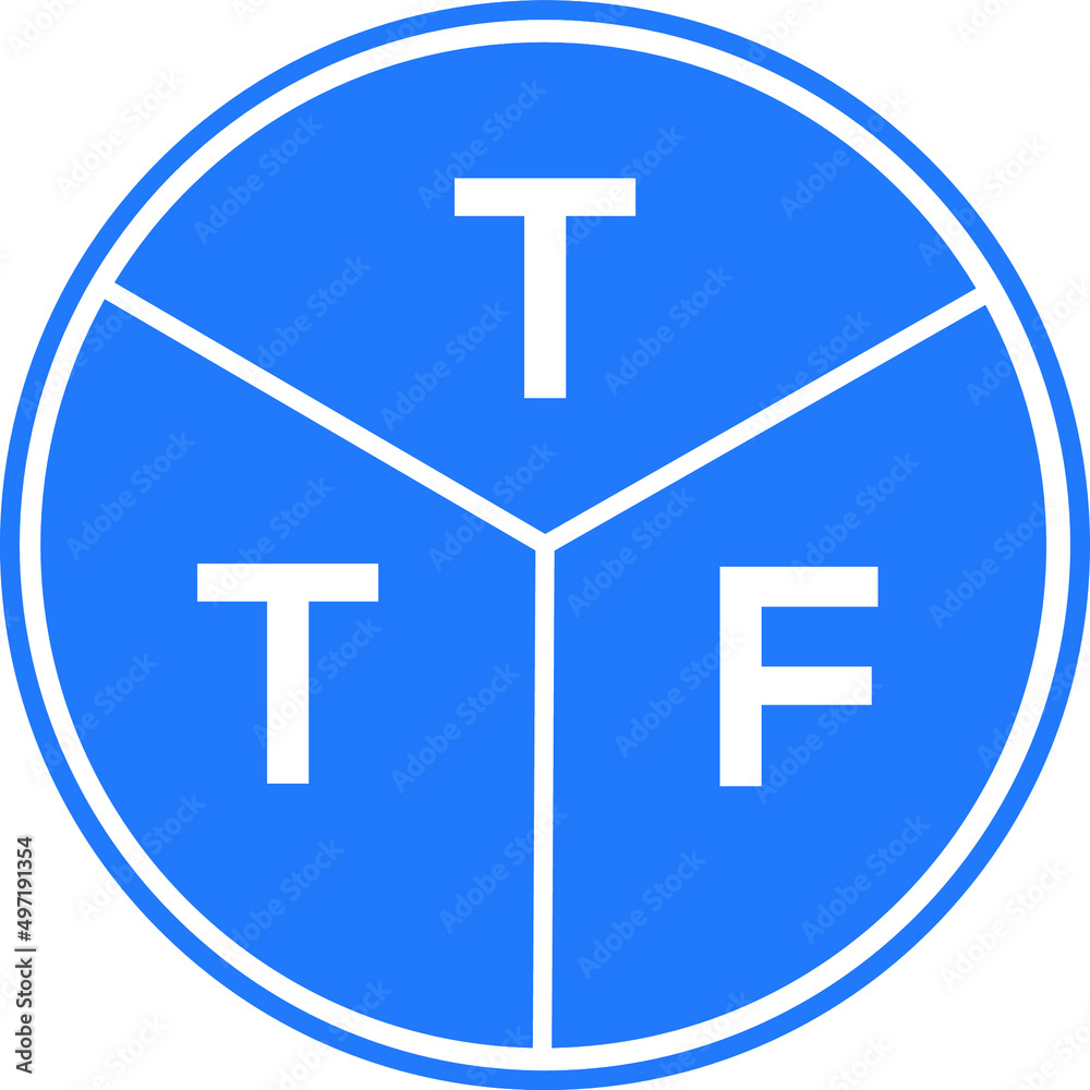 TTF letter logo design on white background. TTF creative circle letter ...