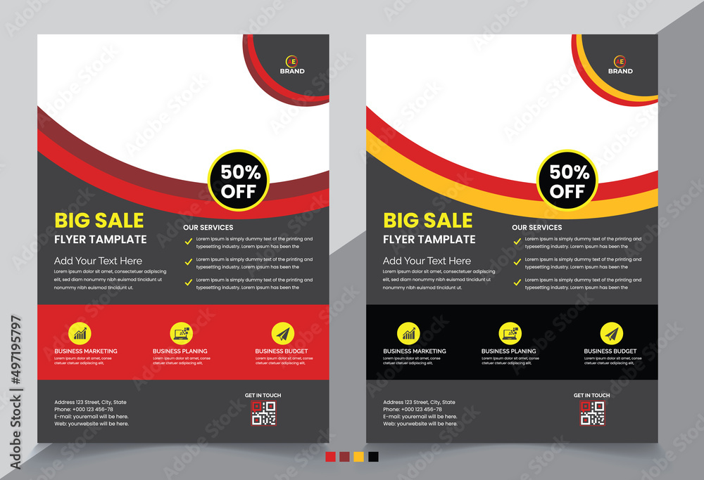 Sales flyer design template for Business Stock Vector | Adobe Stock