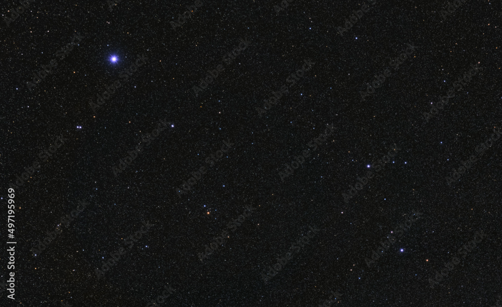 The constellation of Lyra with Vega (Alpha Lyrae) , the brightest star ...