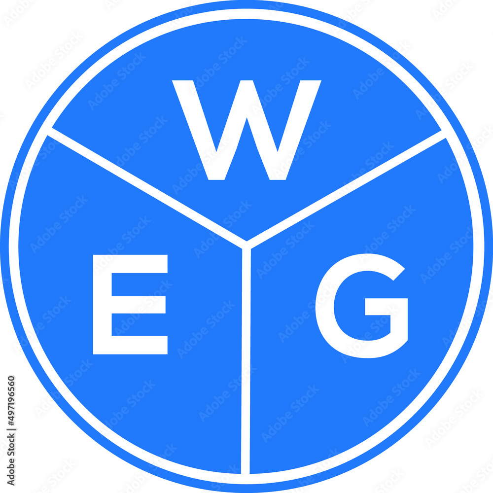 WEG letter logo design on white background. WEG creative circle letter ...